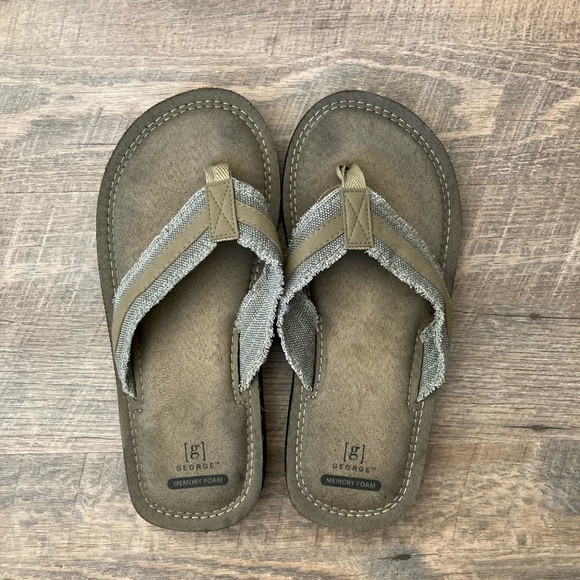 George | Shoes | George Soft Woven Distressed Canvas Memory Foam Flip ...